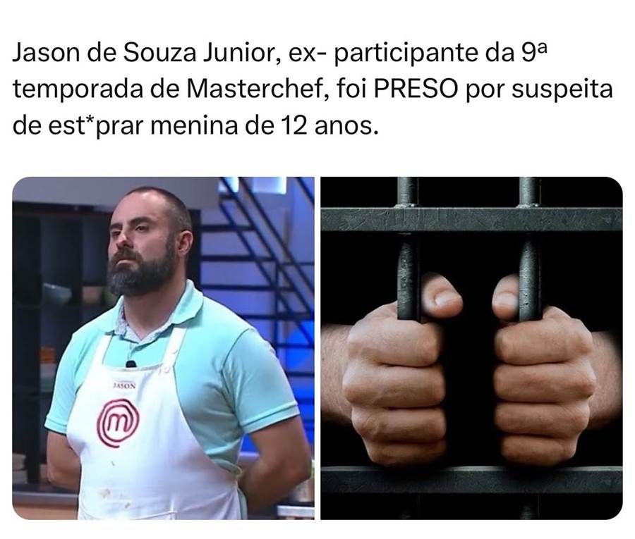 O ex-MasterChef Jason de Souza Junior foi preso em flagrante suspeito ...